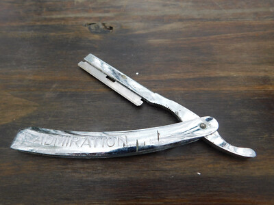 Antique Vintage Admiration Chrome Straight Razor Made in Japan | eBay