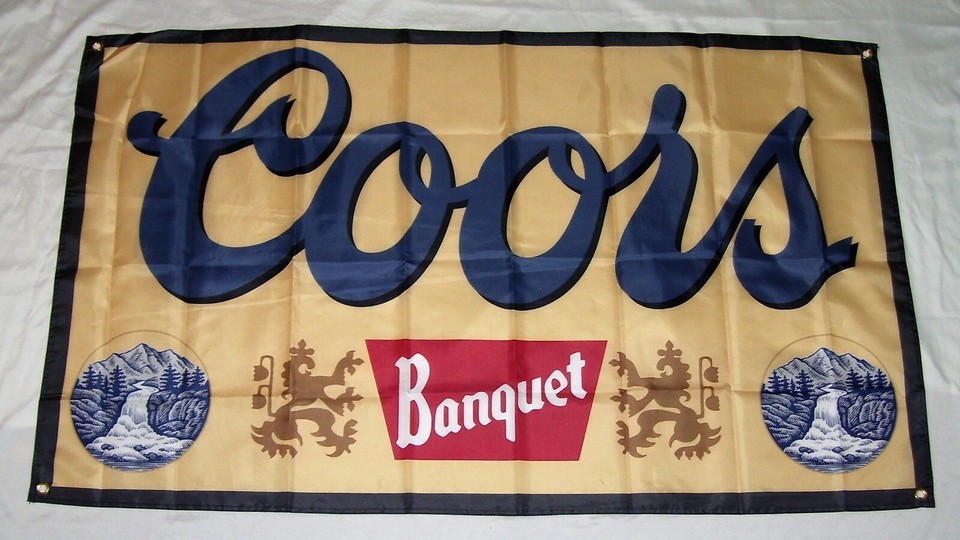 COORS BANQUET BEER 3'X5' FLAG BANNER MANCAVE COORS LIGHT BAR GARAGE ...