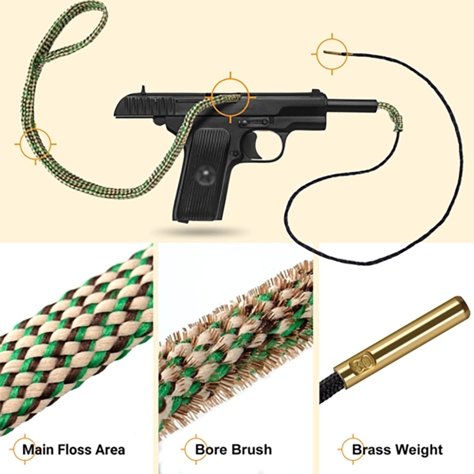 Bore Rope Gun Snake Barrel Cleaners .22 thru .45 & 12 20 Ga Rifle ...