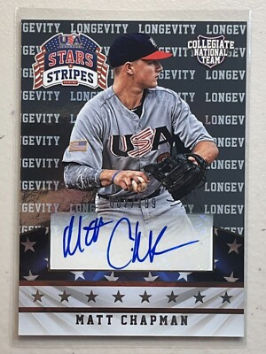 Matt Chapman 2015 Panini USA Stars & Stripes /199 Longevity Auto ...