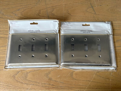 (2 Pack) Allen + Roth Simple Square Wall Plate Satin Nickel Finish ...