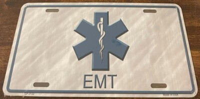 EMT Booster License Plate EMS Emergency Medical Technician Ambulance ...