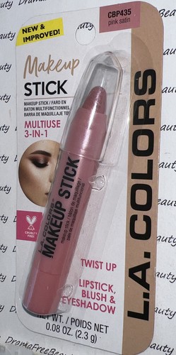 L.a. Colors 3 In1 Makeup Stick Lipstick Blush & Eyeshadow Pink Satin ...