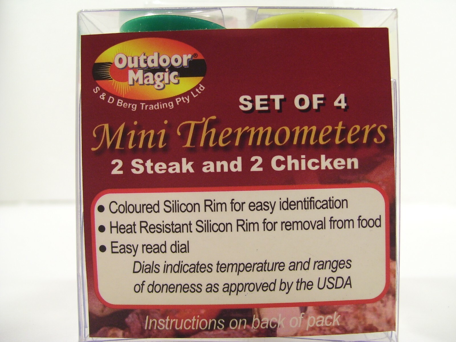 MEAT CHICKEN FOOD THERMOMETER PROBE TEMPERATURE TEMP DIAL GAUGE BBQ ...