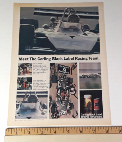 CARLING BLACK LABEL BEER RACING TEAM ORIGINAL 1973 AD | eBay