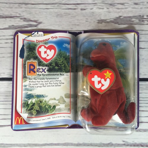 Ty McDonalds Dinosaur Trio Rex The T-Rex Teenie Beanie Baby Retired New ...