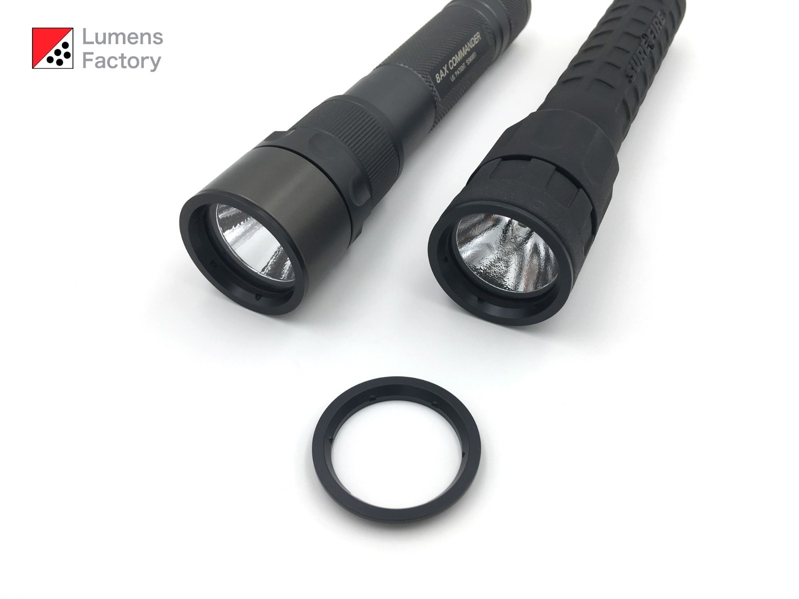 QPQ Black Steel Flat Bezel Ring for Surefire Z32 Bezel KL3 M2 M951 M952 ...