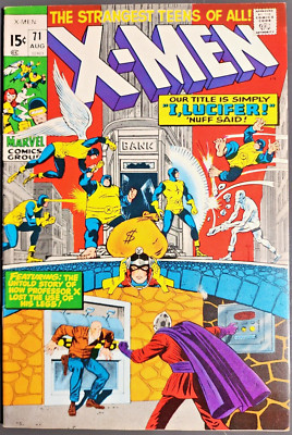 * (VF+ 8.5) X-MEN #71 OW/WP 1970 Jack KIRBY Stan LEE Professor X! * | eBay