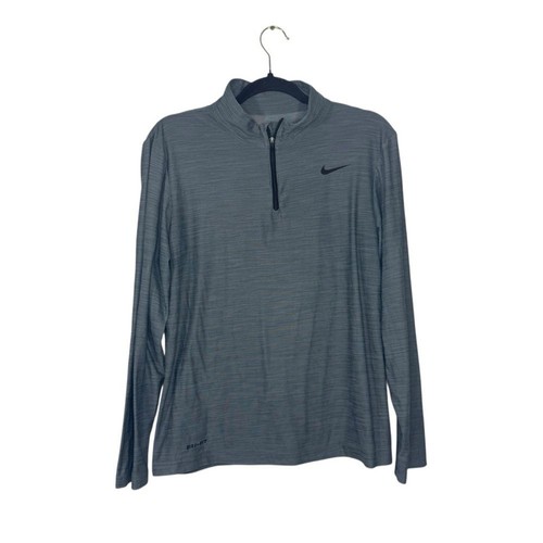 NIKE Dri-Fit 1/4 Zip Mock Neck Gray Activewear Pullover Shirt Men's Size Small | eBay
