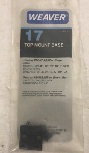 Weaver 48017 Top Mount Base 17 Rear Base Remington Winchester-New ...