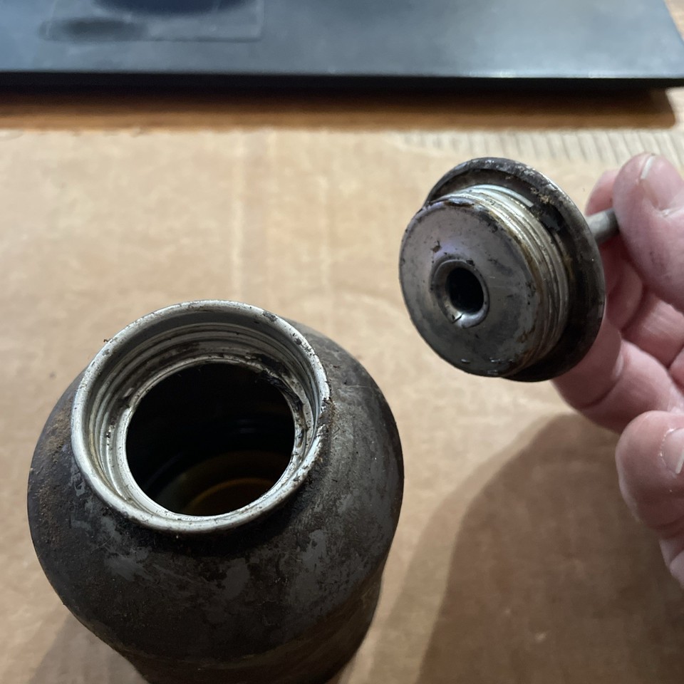 Vintage Steel Oil Can Oiler 3" inch Round - Loaded With Patina … Use Or ...