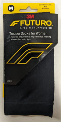 3M Futuro Mild Compression Trouser Socks for Woman Medium Black 1 Pair ...
