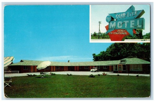 c1950's Star Lite Motel Cars Vincennes Indiana IN Unposted Vintage ...