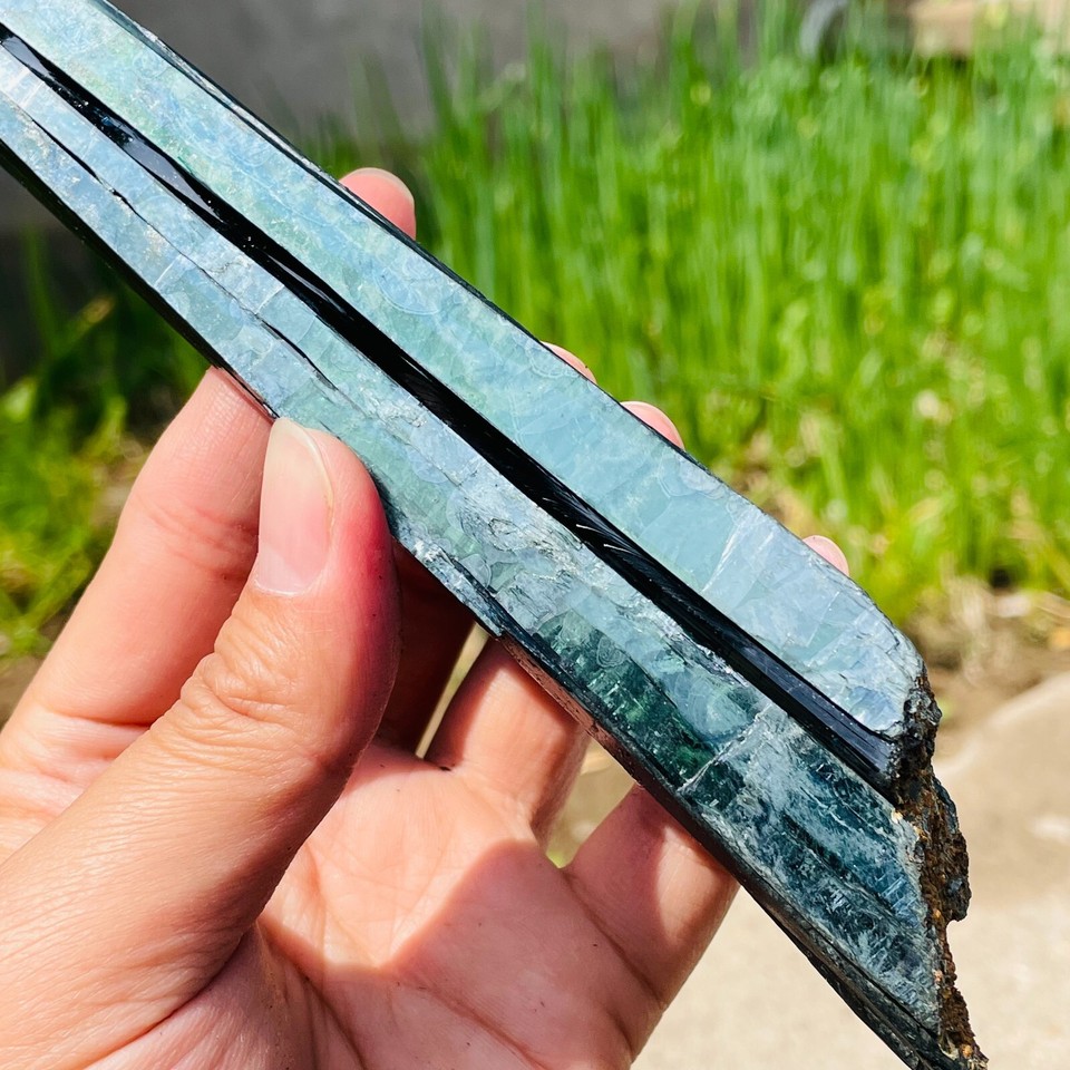 176g Long Natural Blue Vivianite Quartz Crystal Hydrous Iron Phosphate ...