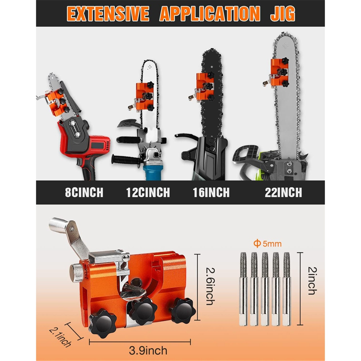 Chainsaw Sharpener Jig, Portable Chainsaw Chain Sharpening Kit with ...