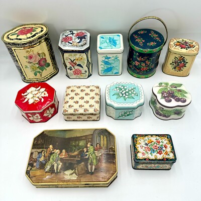 Lot of 11 English Vintage Tins Great Britain Royal England Europe UK ...