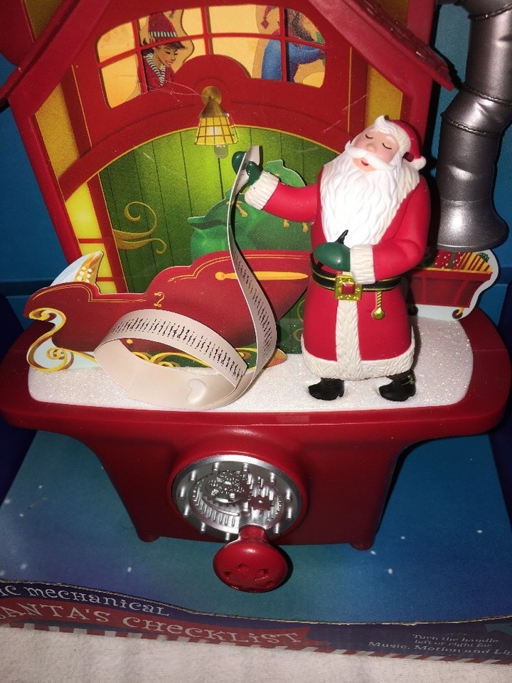 Hallmark North Pole Christmas Decor' Magic Mechanical Santa's Checklist ...