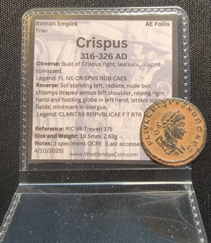 Crispus, Caesar, 316-326. Follis, Roman Coin of Sol Standing | eBay