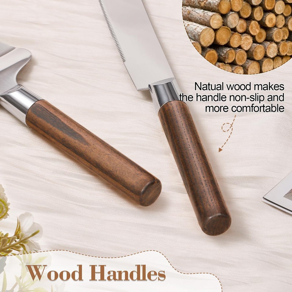 Cake Cutting Set for Wedding Wood Cake Knife and Server Set Vintage Pie ...