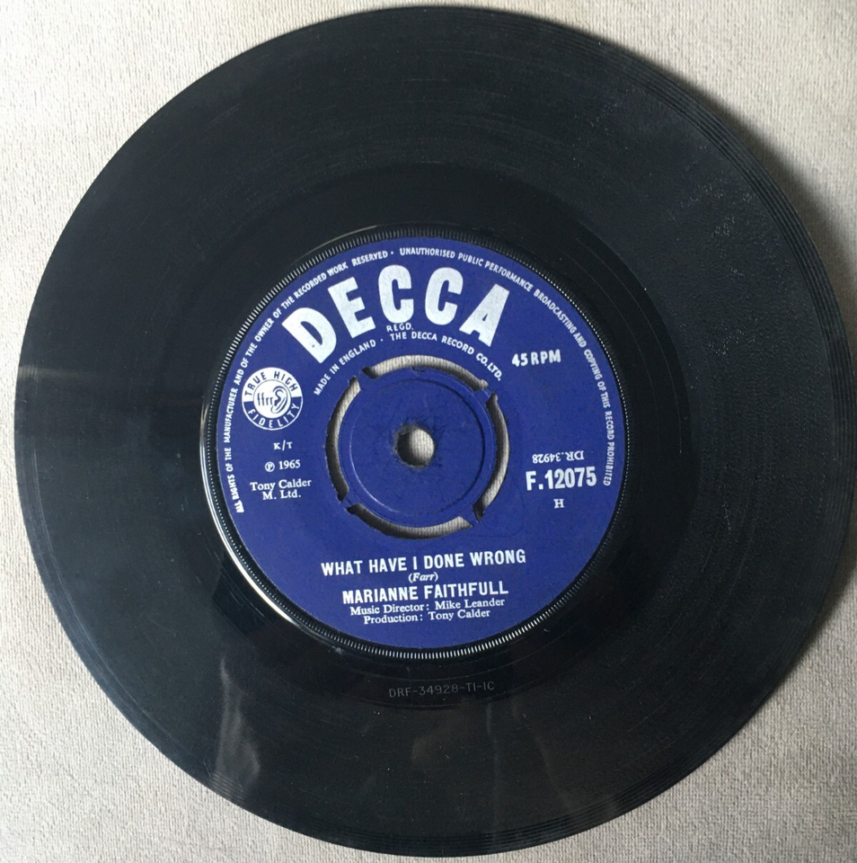 Marianne Faithfull- Come And Stay With Me 1965 7" 45RPM Decca VG+ Rock ...