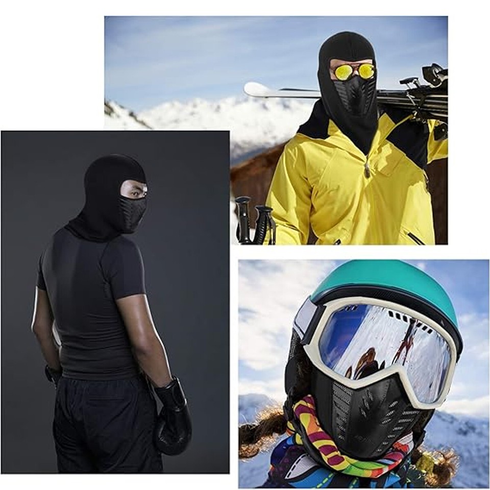 Balaclava Ski Full Face Mask Windproof Fleece Neck Warm for Winter Cold ...
