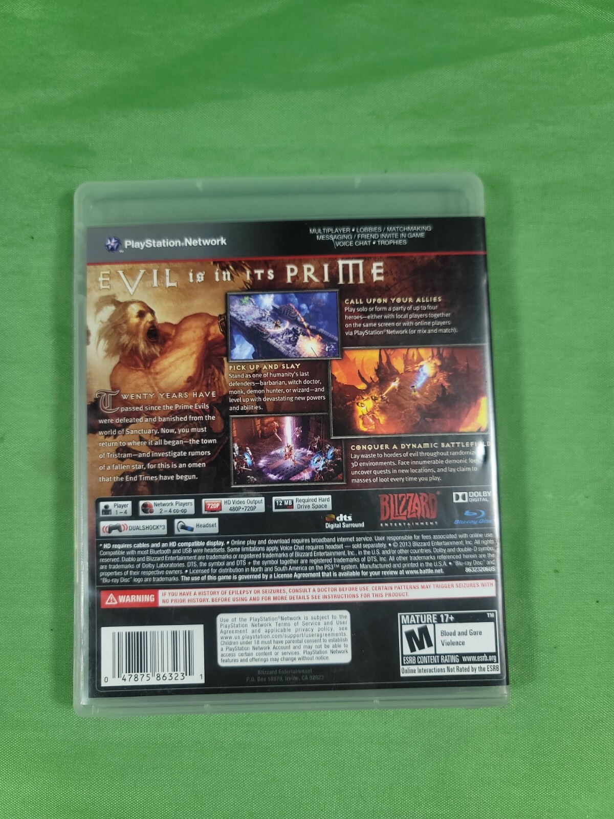 Diablo III (Sony PlayStation 3, 2013) Classic ARPG Rated Mature 17+ PS3 ...