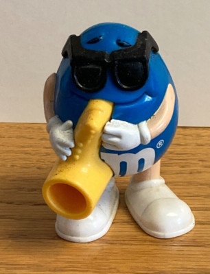 Vintage M&M Blue Peanut Sax Player Mini Candy Dispenser Promo Burger ...