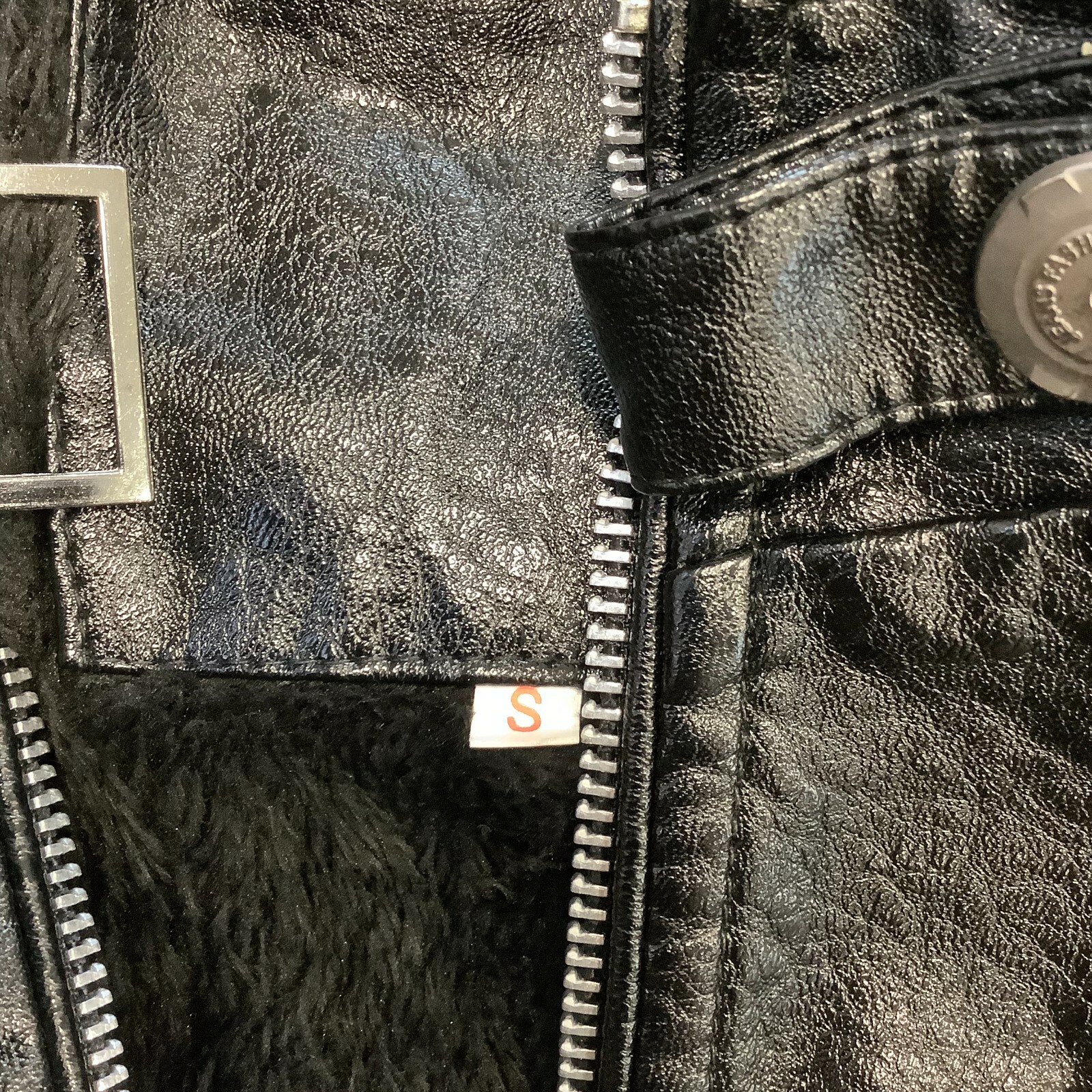 BO Katie Seth Mens Leather Full Zip Pocket Buckle Black Bomber Jacket ...