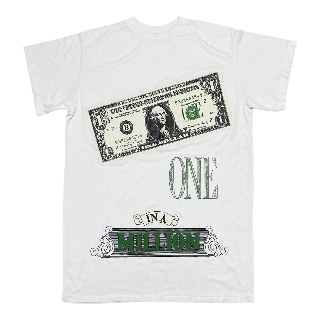 VTG One In A Million “Dollar Bill” Oversized Tee Shir… - Gem