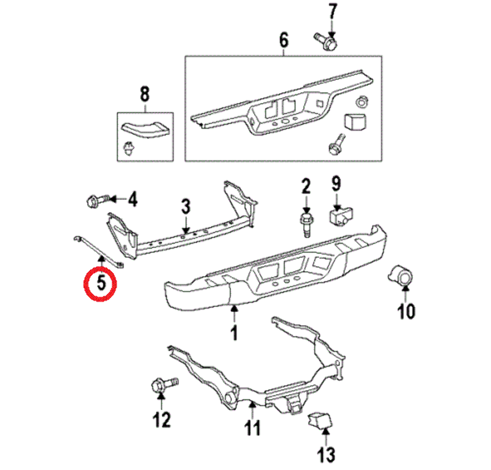 Genuine Toyota Tundra Rear Bumper Side Support Reinforcement OE ...