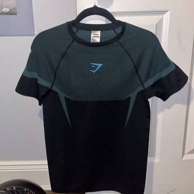 Gymshark Onyx 5.0 v5 Seamless Long Sleeve T-Shirt Black/Brand Blue -M ...