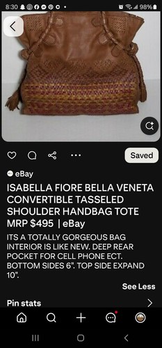 ISABELLA FIORE TASSELED BELLA VANETTA HAND WHIPSTICHED LEATHER HOBO ...