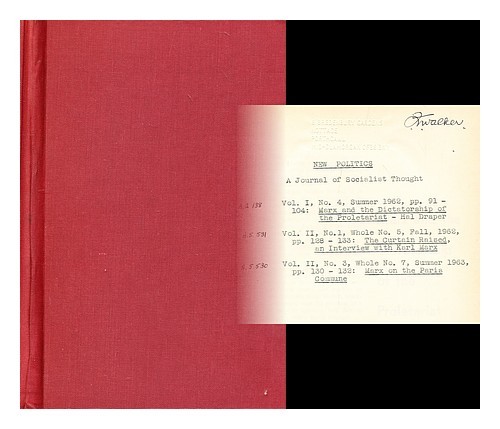 Marx, Karl Nuovo Politica: A Journal Of Socialista Thought 1962 ...