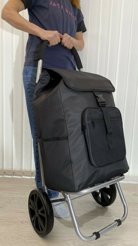 Extra Large Shopping Trolley LightWeight Strong Folding Cart Shopper 2 ...