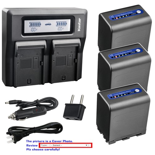 Kastar Battery Dual LCD Fast Charger for Sony NP-QM91D & DCR-TRV730 DCR ...