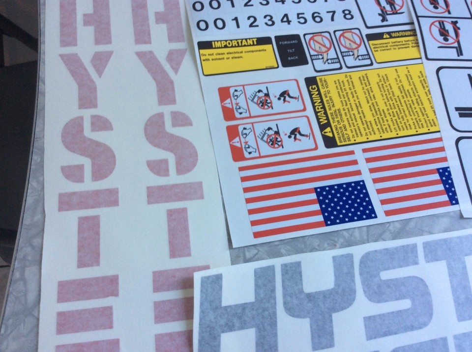 Hyster Forklift decal kit with safety decals (X 2 Sets) Hyster S50FT or ...