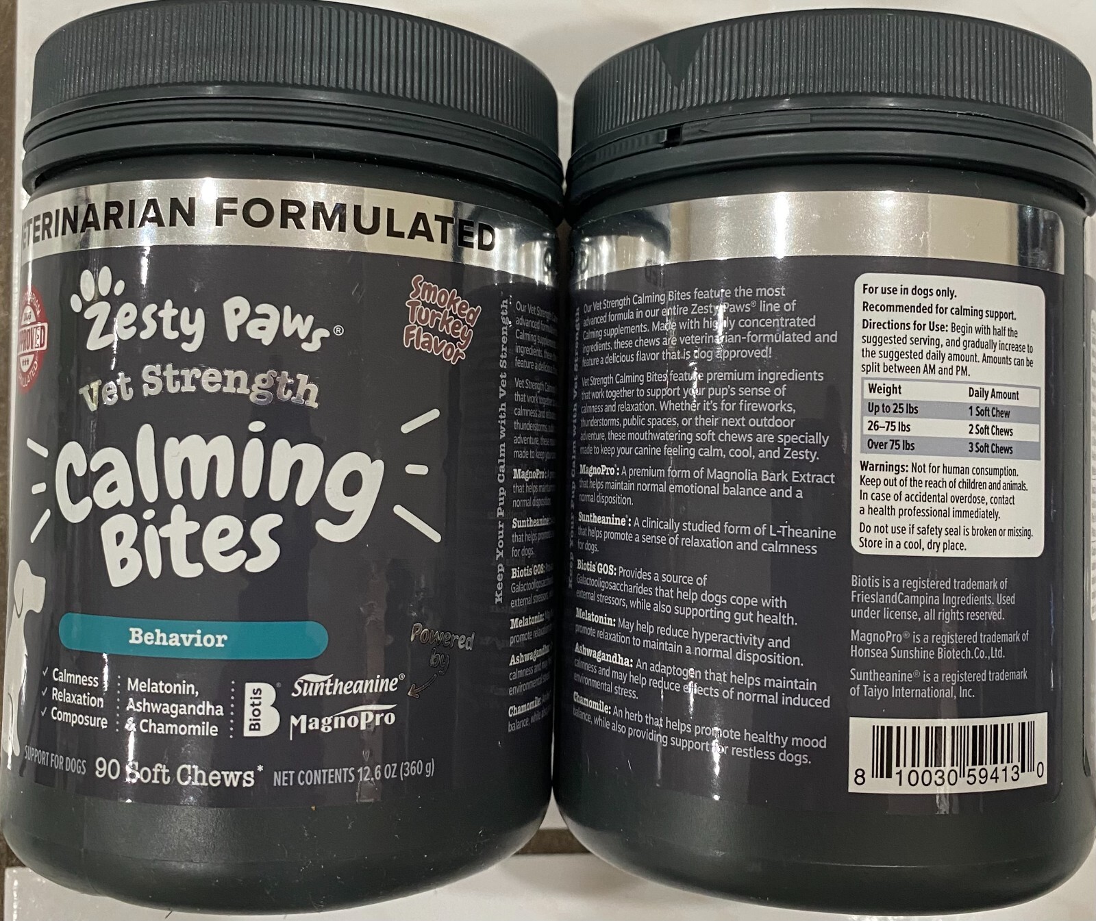 Zesty Paws Vet Strength Calming Bites BEHAVIOR Smoked Turkey Flavor EXP ...