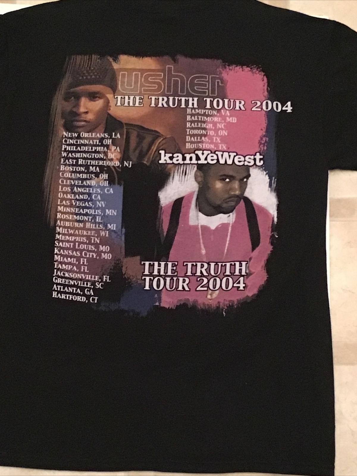 Vintage Y2K Usher Kanye West The Truth Concert Tour Rap T Shirt R&B ...