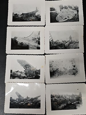 WW2 Original Okinawa Photos YONTAN AIRFIELD Destroyed Aircraft Giretsu ...