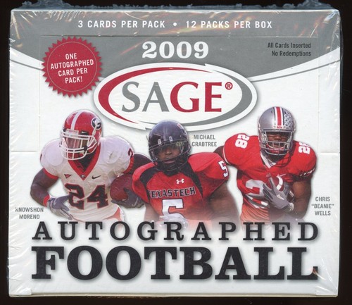 2009 Sage Autographed Football Hobby Box - 12 Auto/Box - Factory Sealed ...