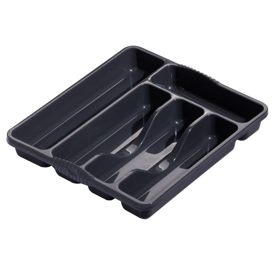 Cutlery Tray Drawer 5 Section Plastic Small Kitchen Insert Spoon Fork ...