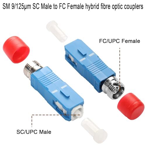 SC Male to FC Female Hybrid Fibre Optic Connector Adapter SM 9/125μm SC ...