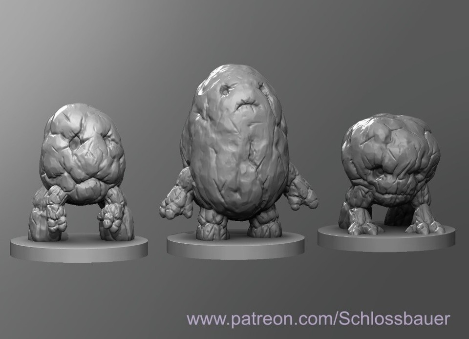 Living Boulder Elemental Monster Manual 28mm Scale DND D&D Tabletop ...