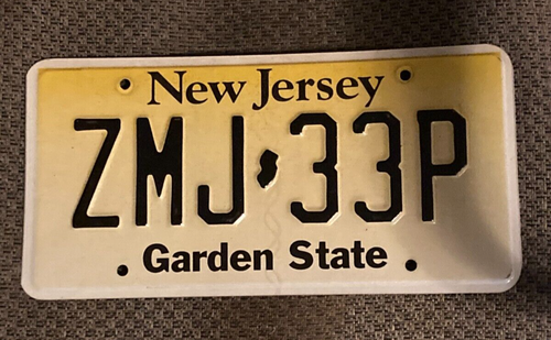 NEW JERSEY LICENSE PLATE GARDEN STATE YELLOW/BLACK LETTERS/NUMBERS ...