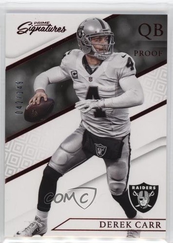 2016 Panini Prime Signatures Prime Proof Red /149 Derek Carr #37 | eBay