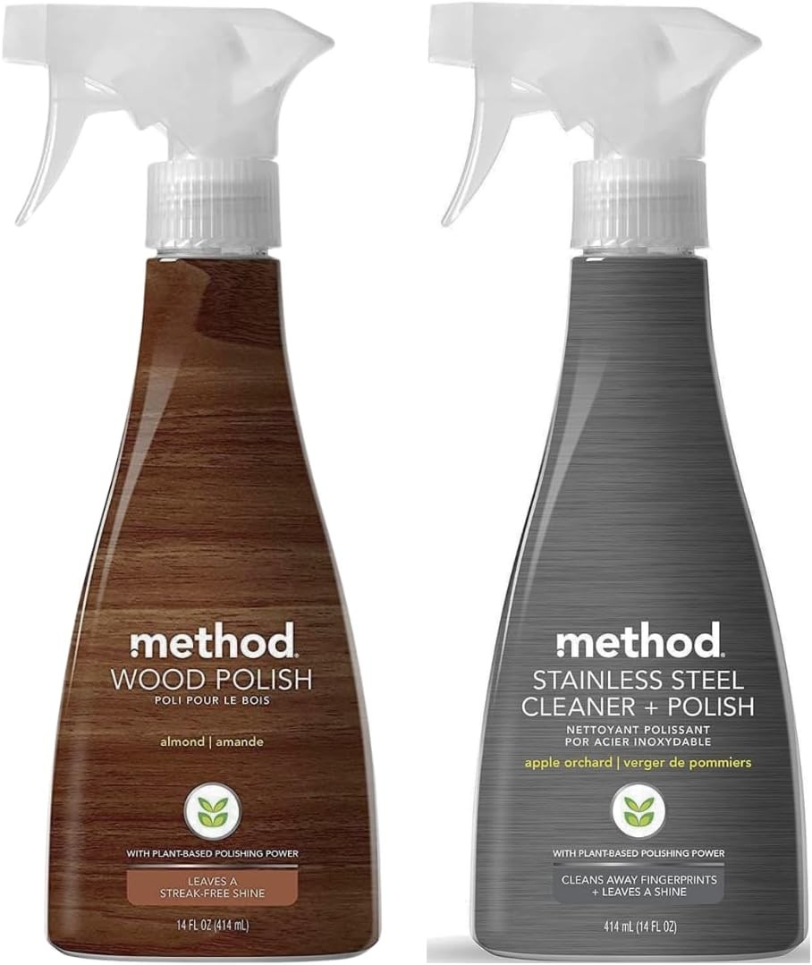 Method Stainless Steel Cleaner + Polish 14 oz Wood Polish, 14 oz ...