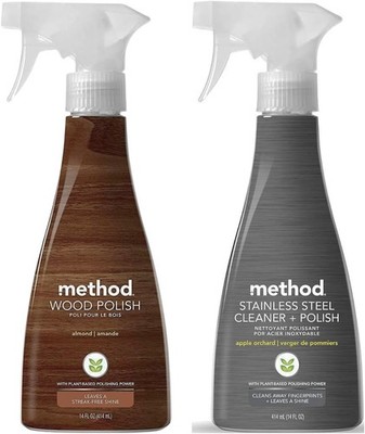 Method Stainless Steel Cleaner + Polish 14 oz Wood Polish, 14 oz ...