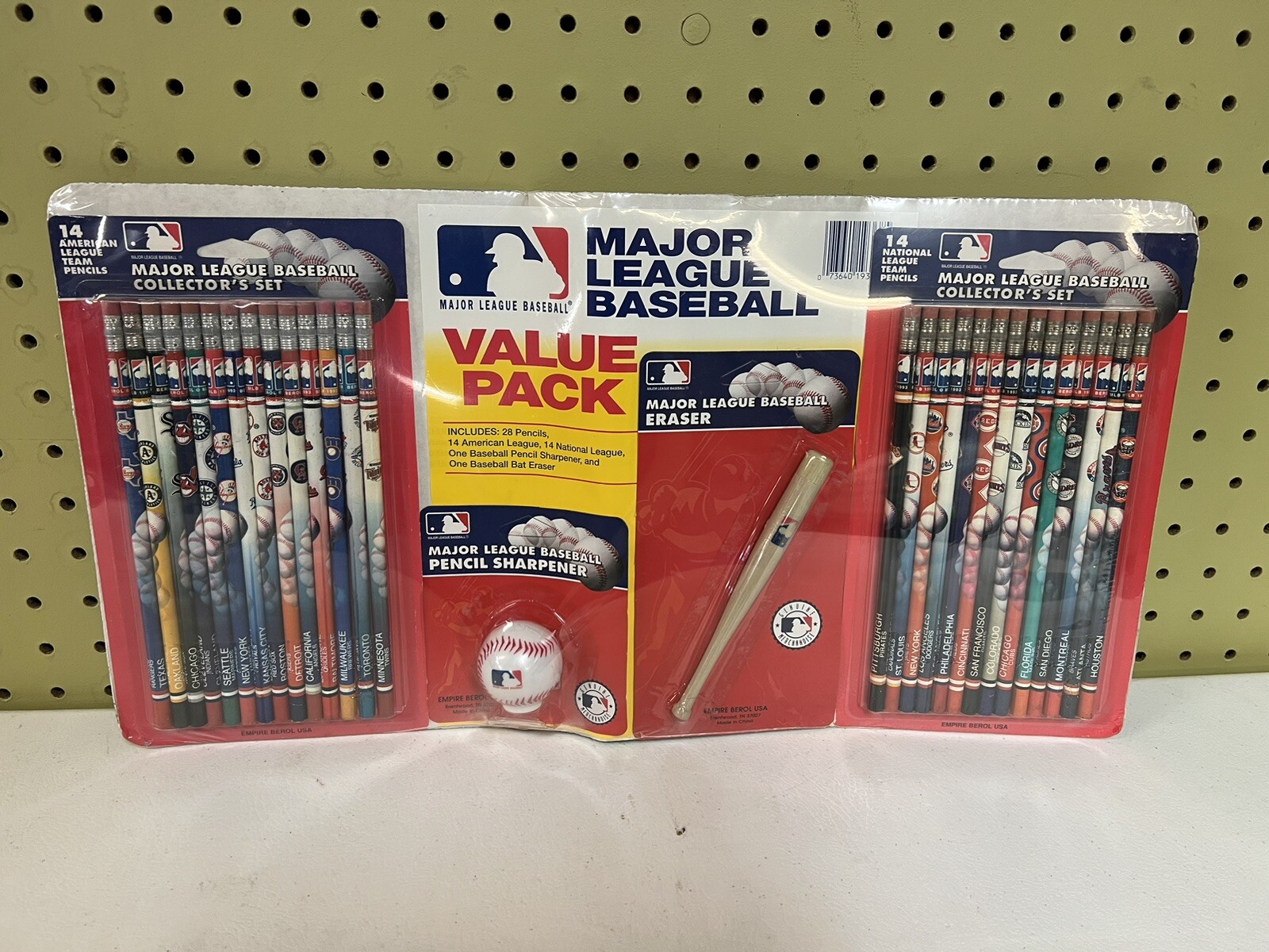 MLB Major League Baseball Value Pack Sharpener Eraser Pencil Collector ...
