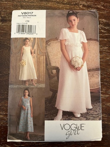 Vogue V8017 UNCUT Sewing Pattern, Children's Dresses, Size 7-8-10 | eBay