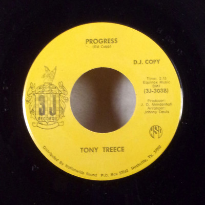 Tony Treece Progress / A Man Named Jesus 7" 45 3J Records Promo WLP ...